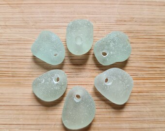 Genuine Seaham English Sea Glass Pieces in Clear/white. Top Drilled ...