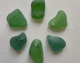 Genuine Seaham English Sea Glass Pieces in Pale Seafoam. Top Drilled ...