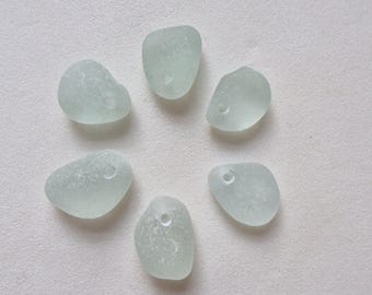 Genuine Seaham English Sea Glass Pieces in Clear/white. Top Drilled ...