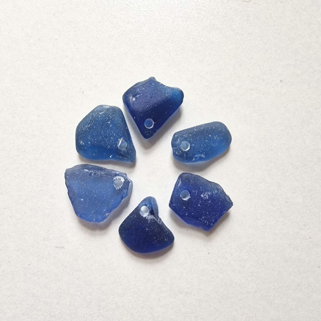 Genuine South Coast English Sea Glass Pieces in Deep Steel Blue. Top ...