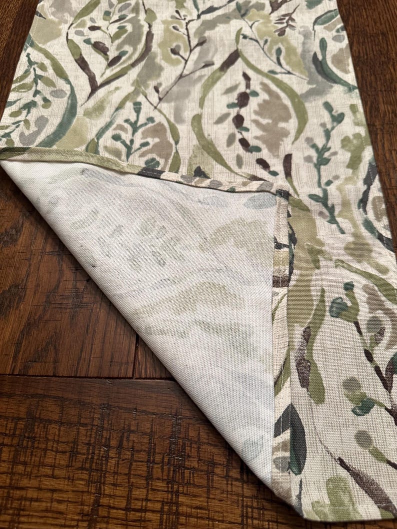 NEW Magnolia Talley Bamboo Neutral Greens and Browns Cotton Linen Table ...