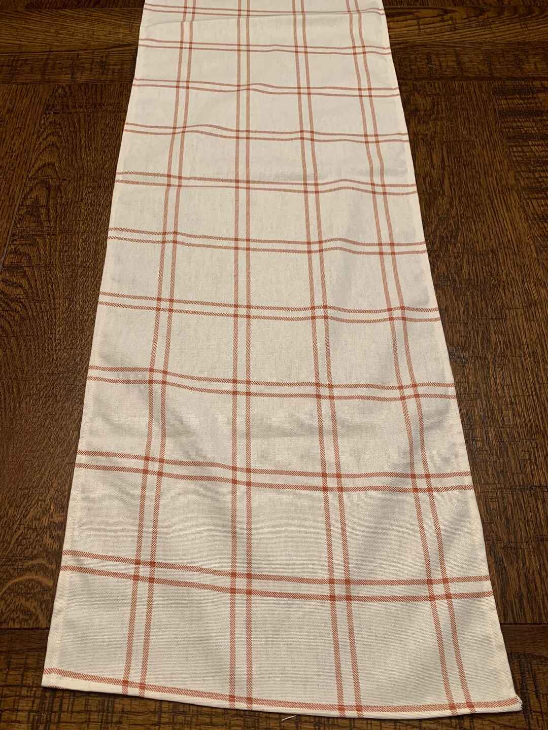 NEW Large Checks Spice Orange Cotton Linen Table Runner, Various ...