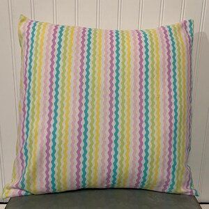 Easter Rick Rack Stripe Pastel Cotton Pillow Cover/ 18" X 18"/16" X 16 ...
