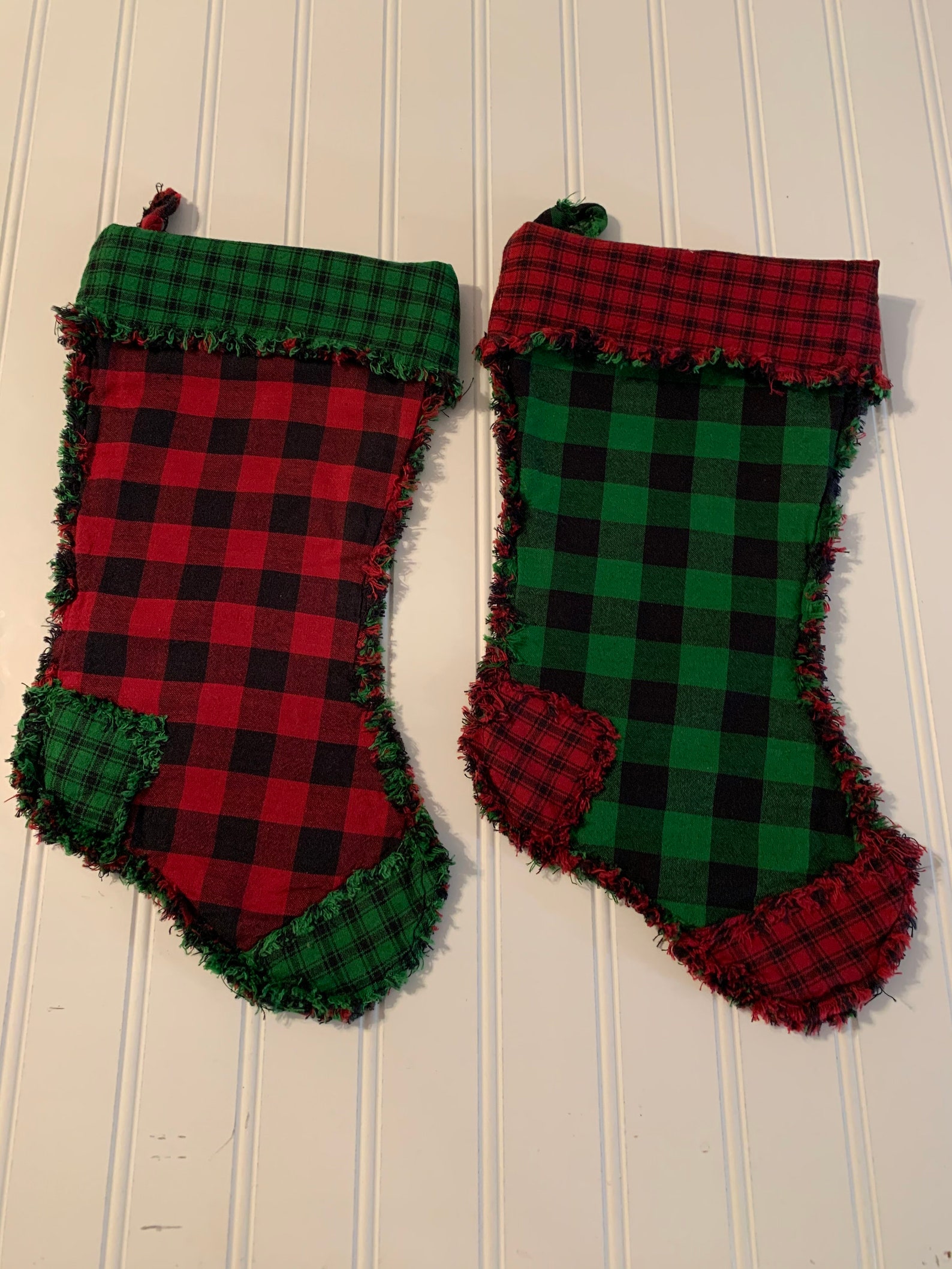 Red Green Buffalo Plaid Rag - Etsy