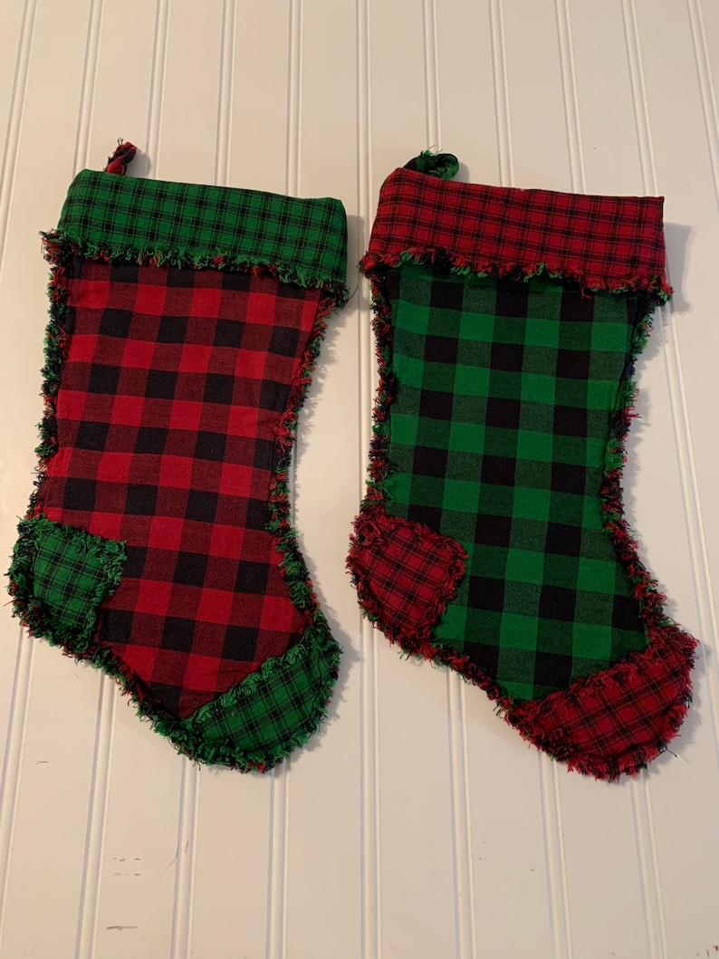 Red Green Buffalo Plaid Rag - Etsy