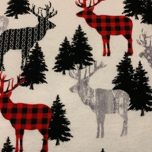 Patterned Deer in Woods Buffalo Plaid/16 X 16/ - Etsy