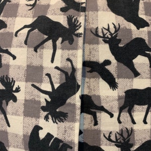 Gray Plaid Bear Moose Deer Eagle animals Are Dark Gray Plaid - Etsy