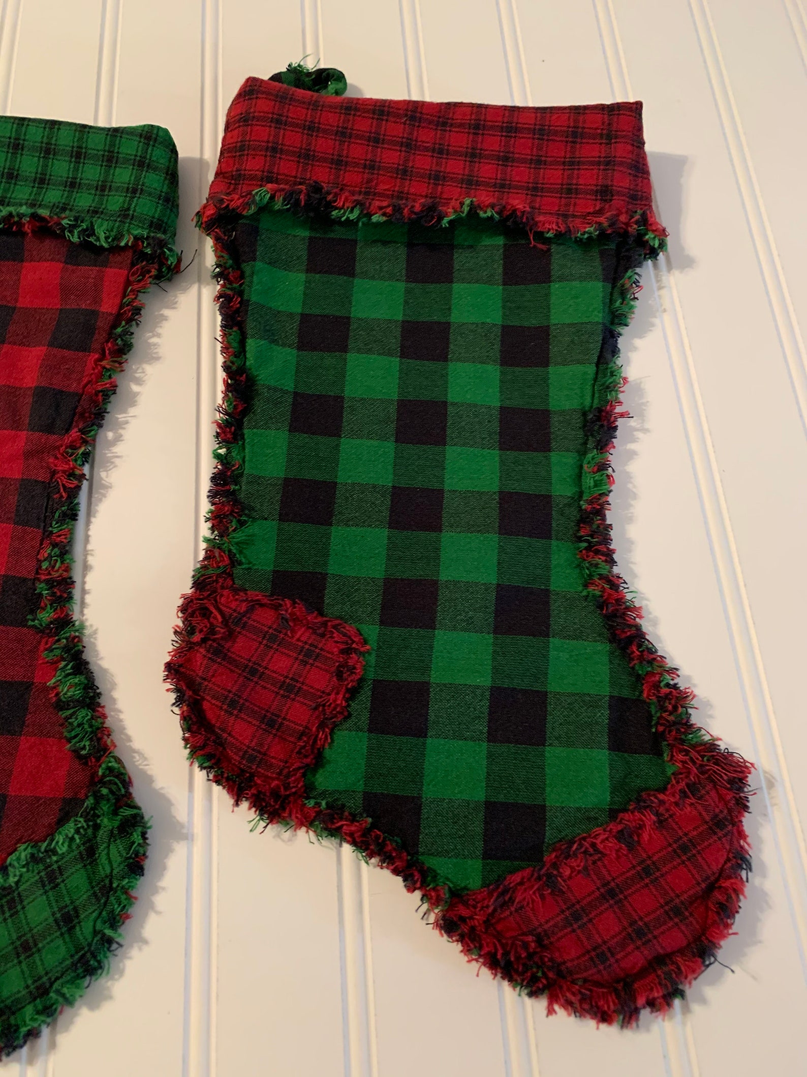 Red Green Buffalo Plaid Rag - Etsy