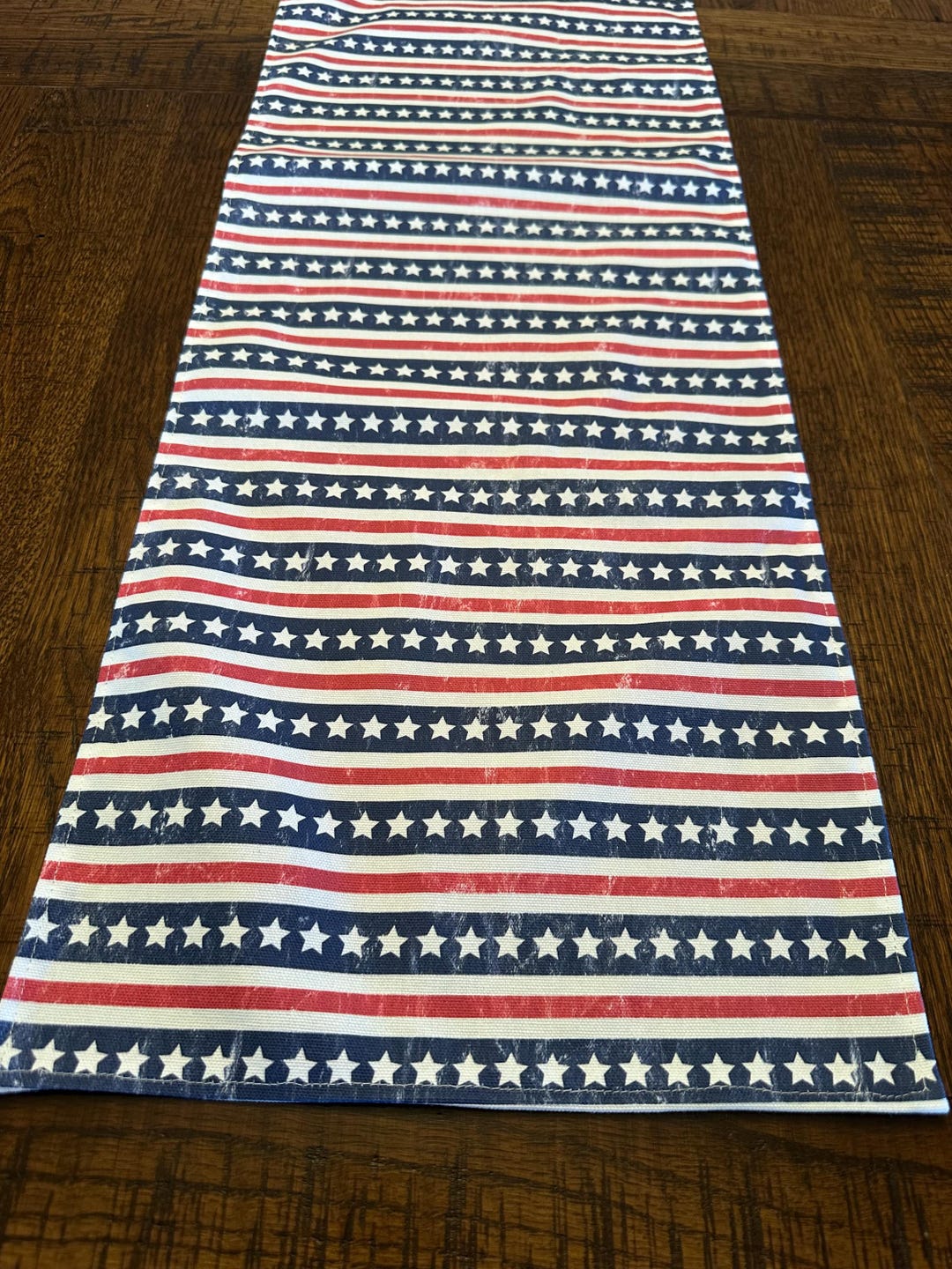 NEW Patriotic Red White Blue Distressed Stars Stripes Cotton Duck Linen ...