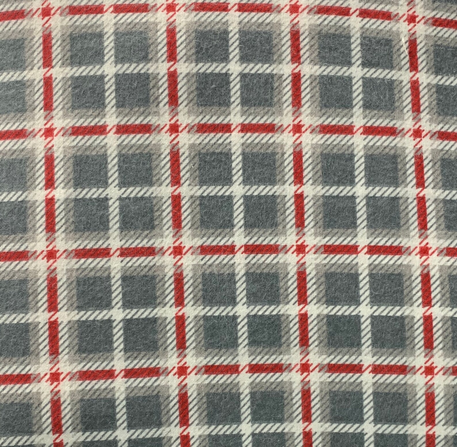 Gray and Red Plaid / 16"x16"/ 18" X 18"/20" X 20" Flannel Pillow Cover ...