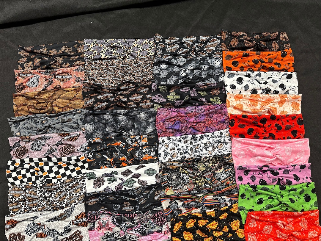 34 Different Motorcycle Women's Stretchy Twisted Knot Turban Wide ...