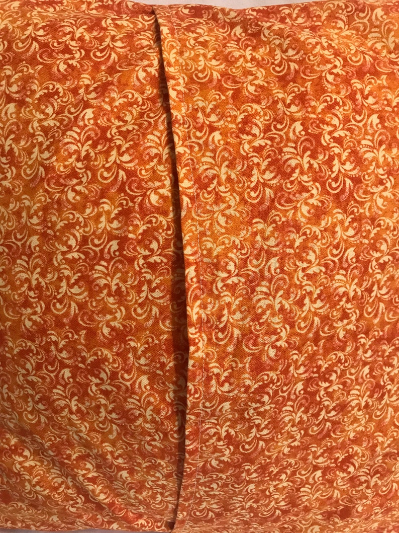 Leaves/scroll on Orange/ 16" X 16"/18" X 18"/ Cotton Pillow Cover ...