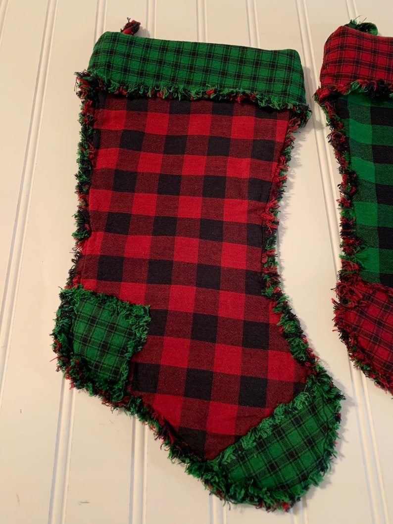 Red Green Buffalo Plaid Rag - Etsy