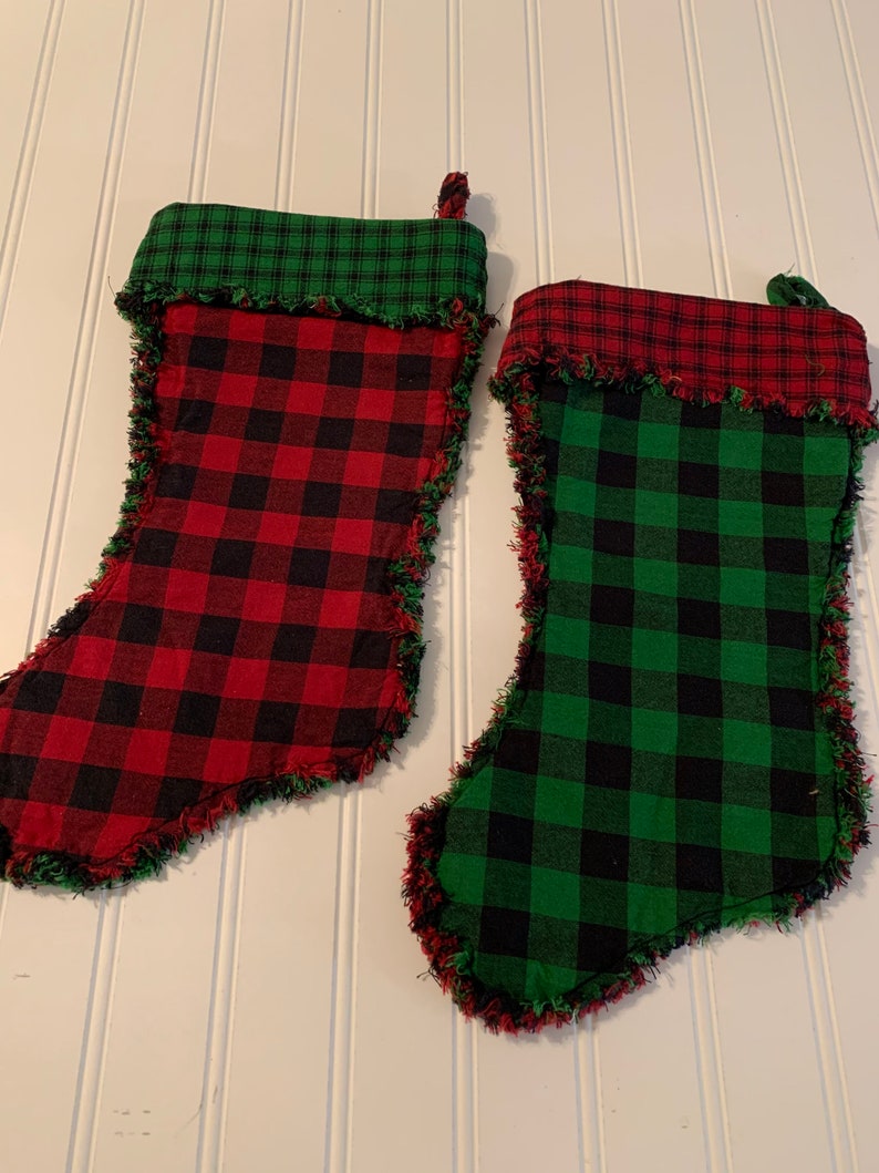 Red Green Buffalo Plaid Rag - Etsy