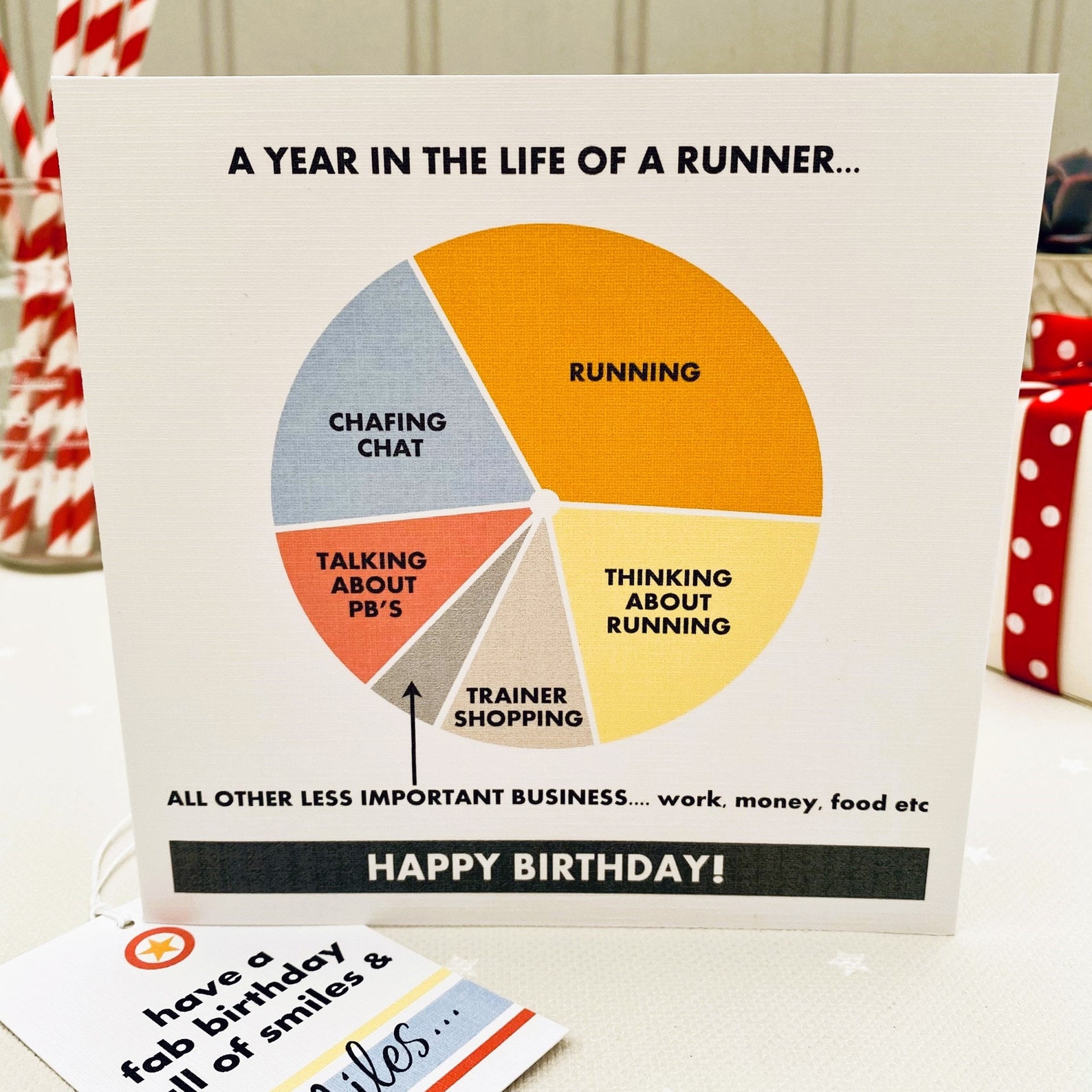 Runner Birthday Card and Gift Tag. Marathon Runner Birthday Card ...