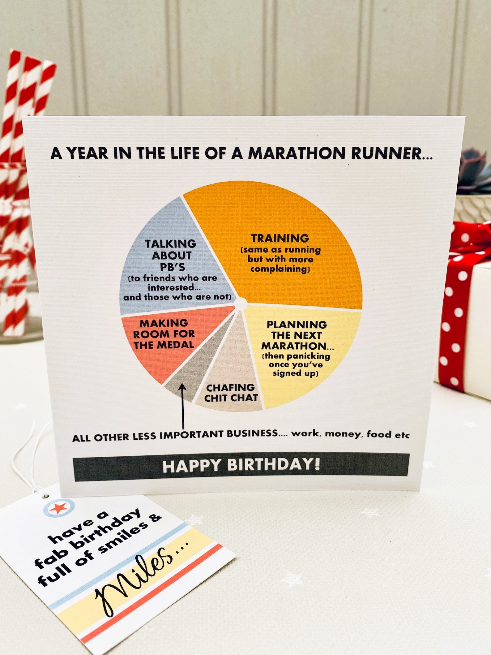Runner Birthday Card and Gift Tag. Marathon Runner Birthday Card ...
