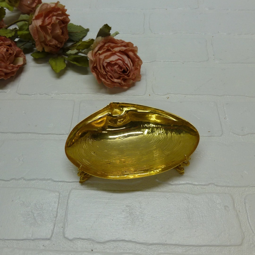 Shell Shape Gold Dish With Dolphin Feet - Etsy