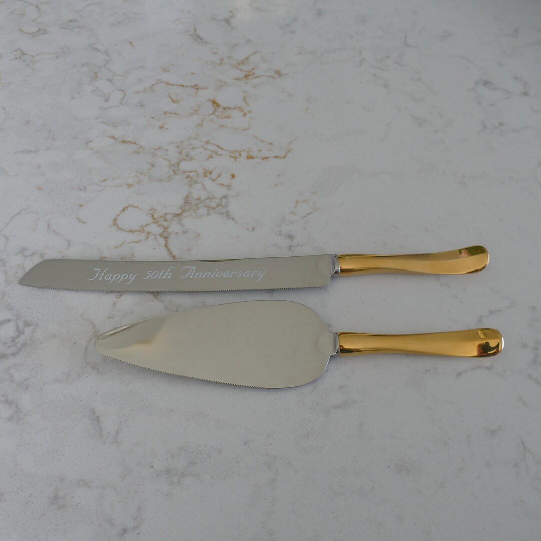 Gerity Silver 50th Anniversary Cake Knife & Server Perfect Anniversary ...