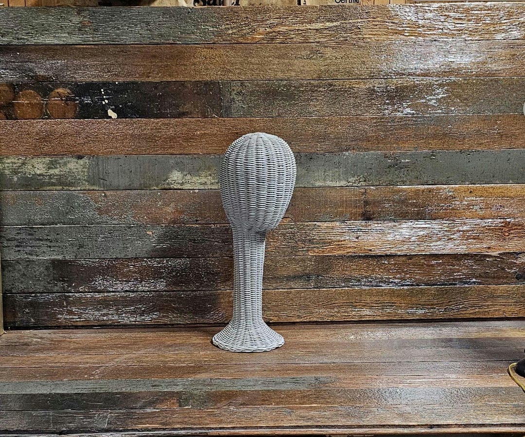 Vintage Wicker Mannequin Head Hat Stand Wig Store Display 19 Tall - Etsy