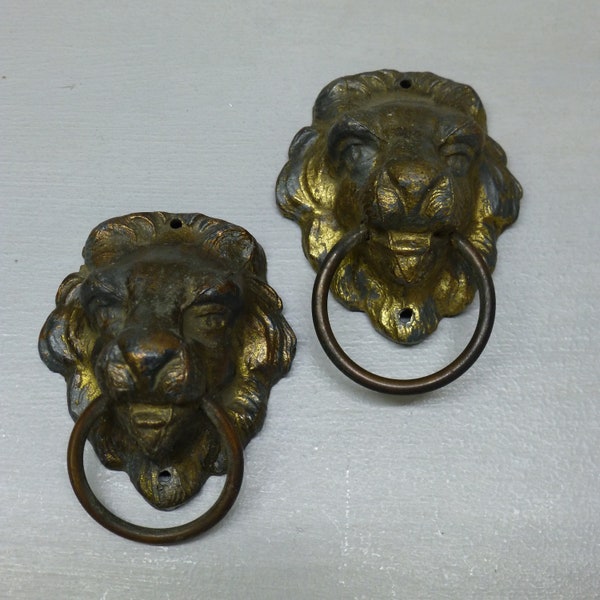 Antique Lion Head Drawer Pulls - Etsy