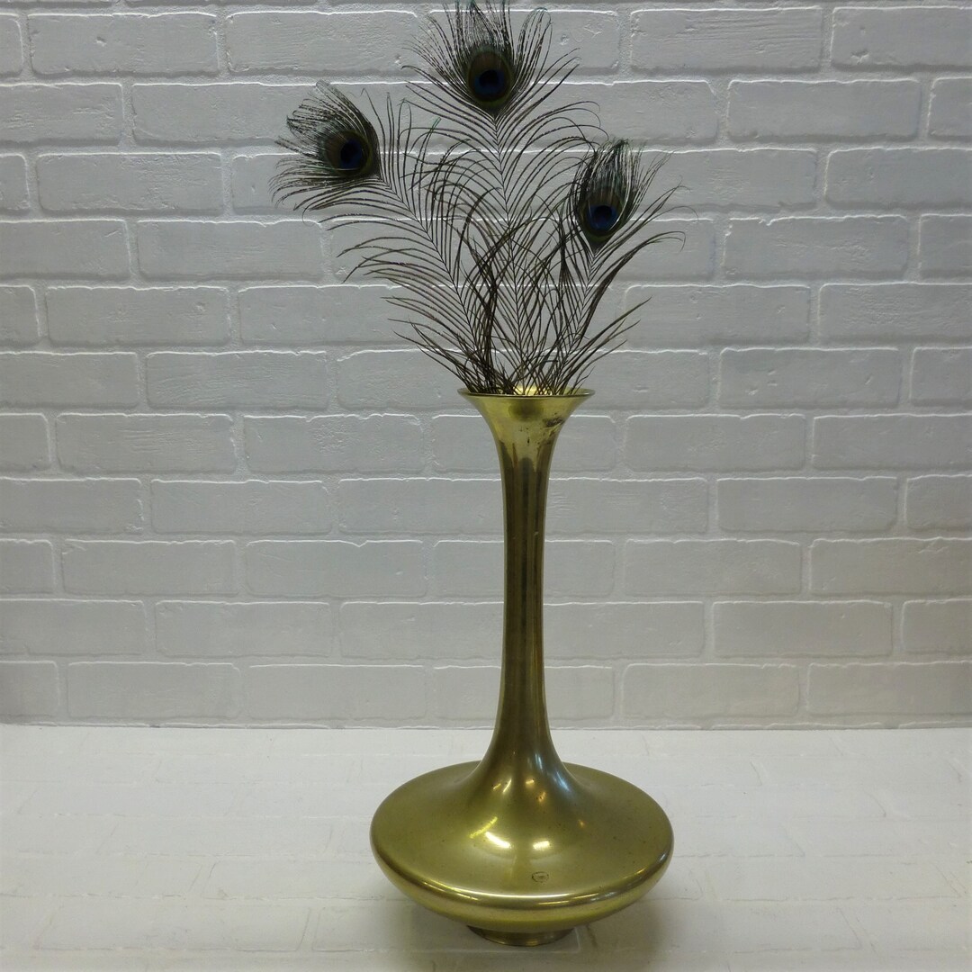 Vintage MCM Brass Genie Shape Vase - Etsy