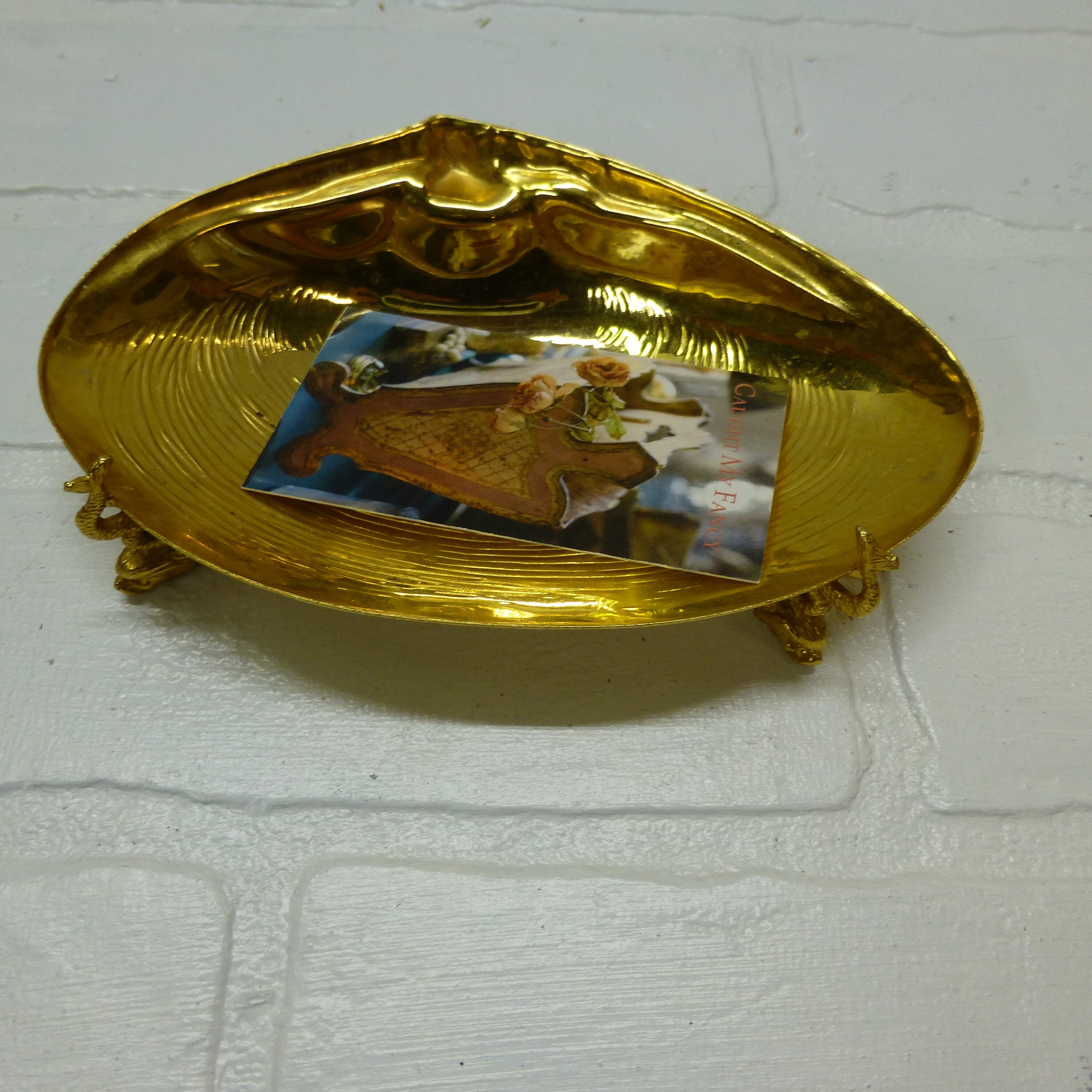 Shell Shape Gold Dish With Dolphin Feet | Etsy