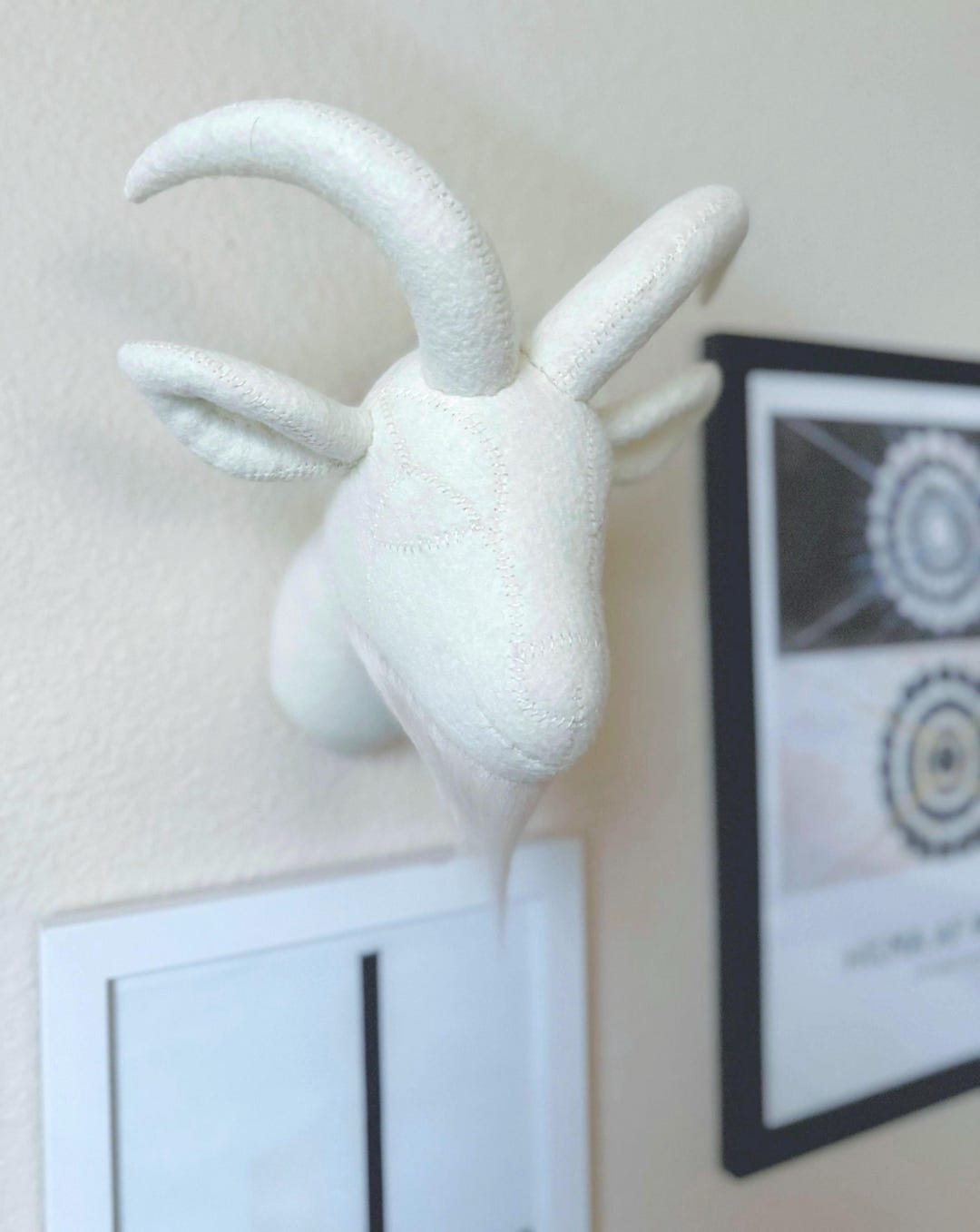 Felt Goat Head Wall Sculpture: Hand-stitched Animal Head Decor - Etsy