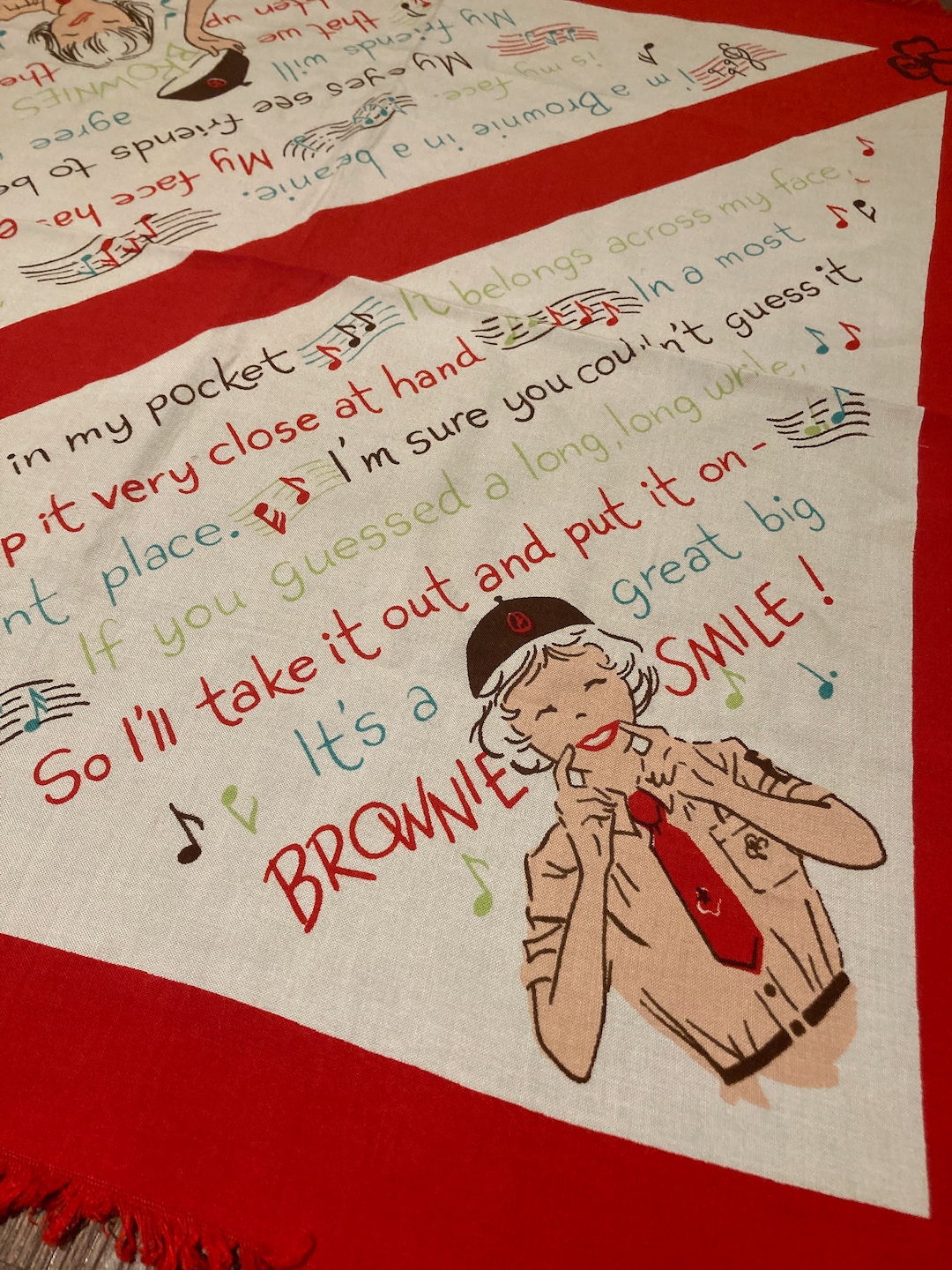 Vintage Midcentury 1964 Girl Scout Brownie brownie Smile Song Scarf - Etsy