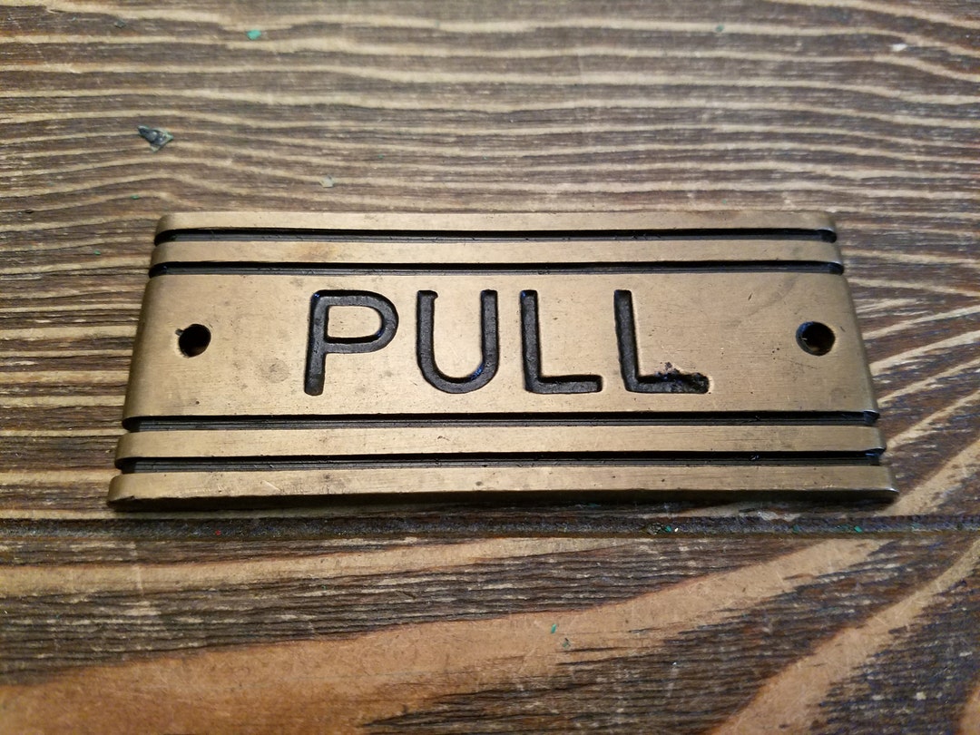 Antique Door Sign Cast Brass Door Sign Art Deco Streamline - Etsy