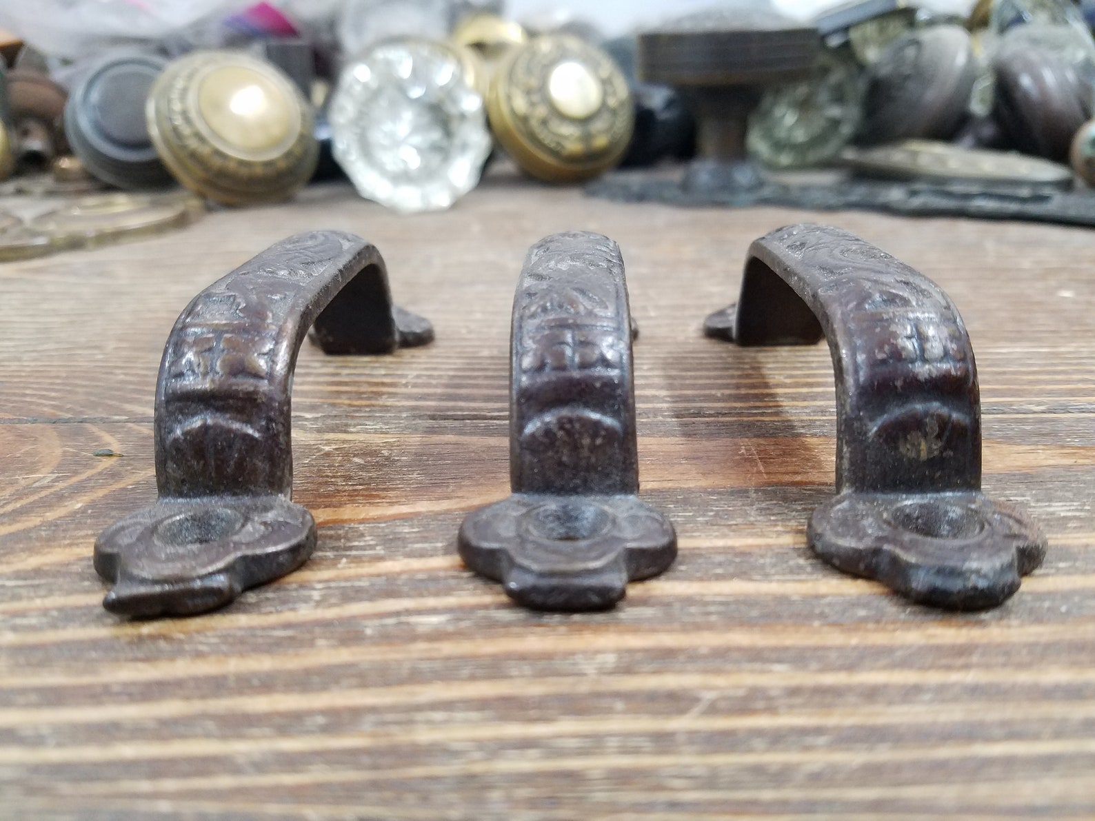 Drawer Pulls, Antique Drawer Pull Handles, Cast Iron Eastlake Foliate ...