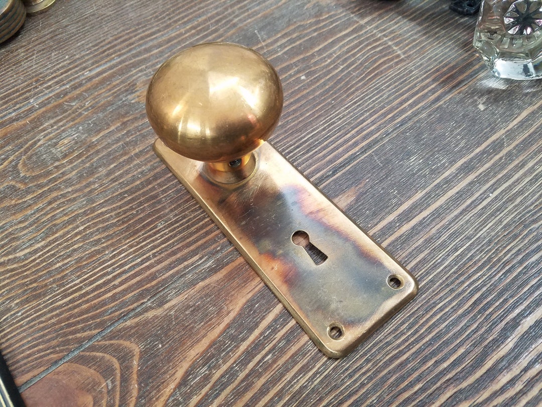 Antique Door Knob, Antique Bronze Door Knob and Door Plate, One Each With Screws, Ca 1920 - Etsy