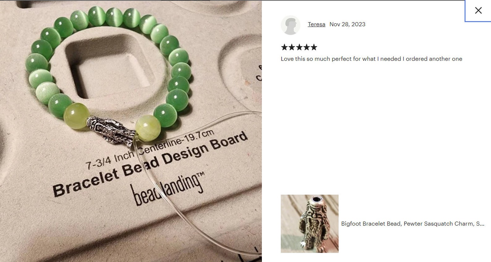 Bigfoot Bracelet Bead, Pewter Sasquatch Charm or Pendant, Sold by Each ...