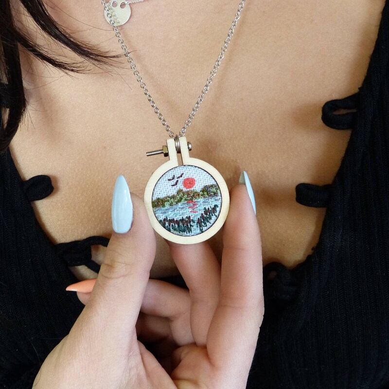 Embroidery Pendant - Etsy