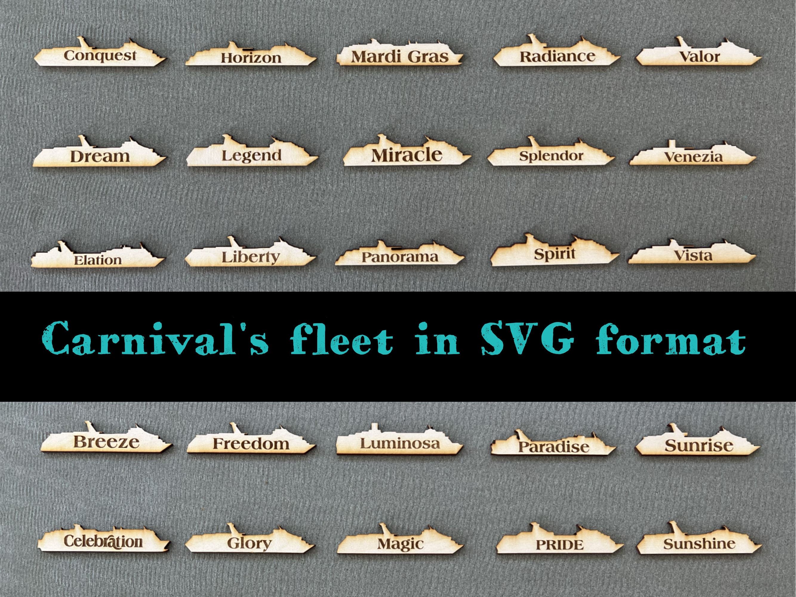 Carnival Cruise Fleet Silhouette Download Svg Commercial Use Allowed - Etsy