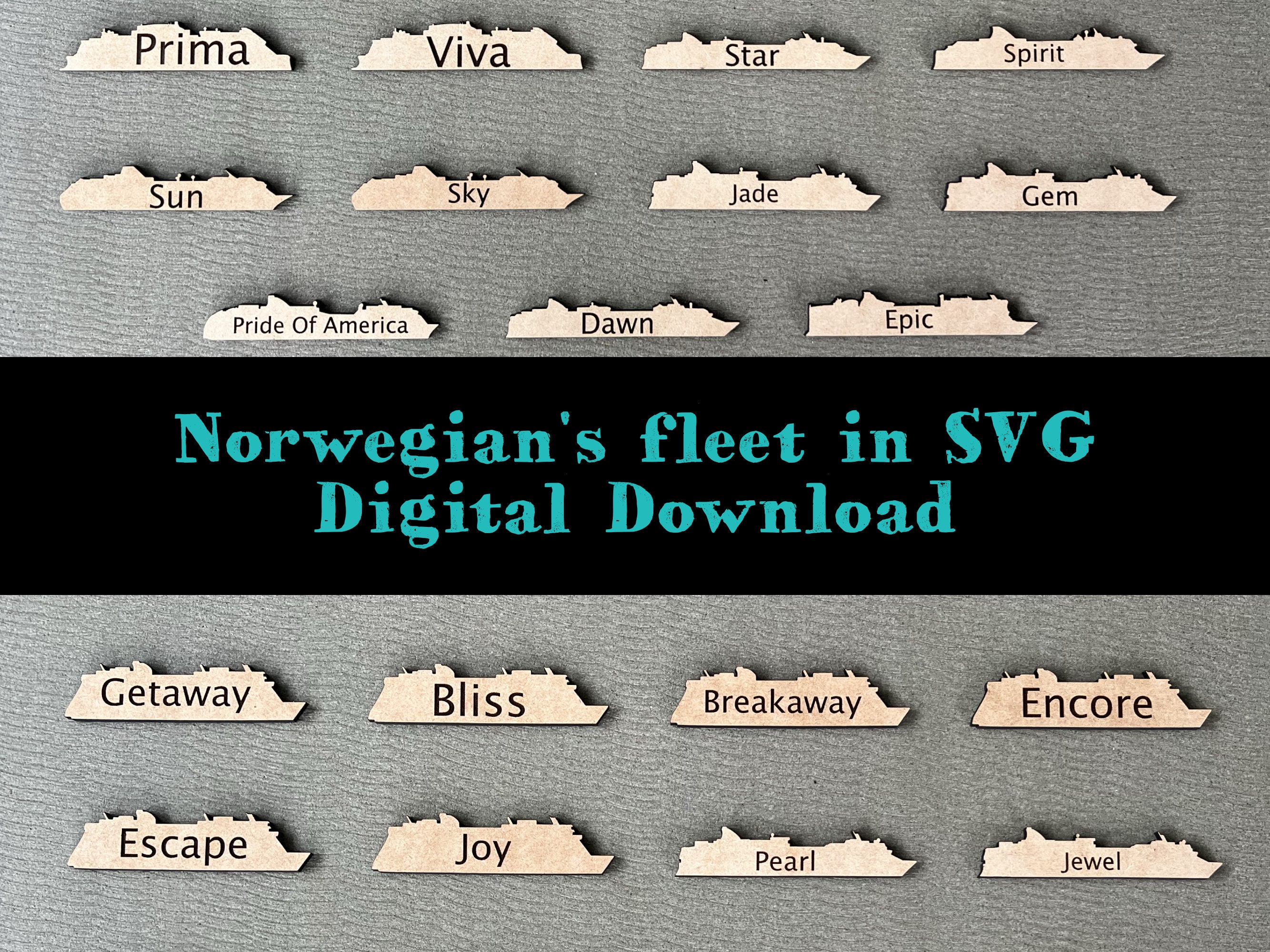 Norwegian Cruise Fleet Silhouette Download Svg Commercial Use Allowed ...