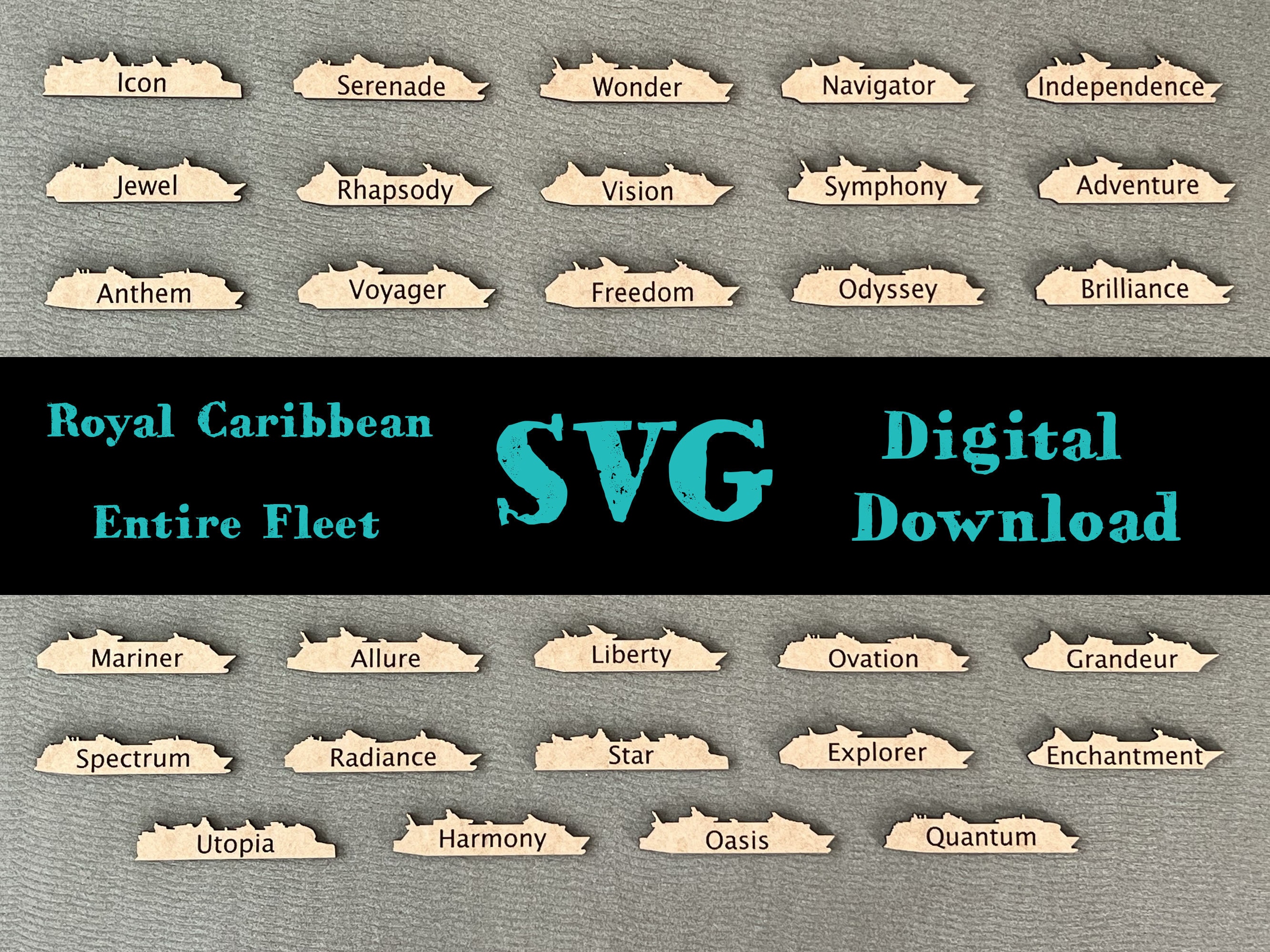 Royal Caribbean Cruise Fleet Silhouette Download Svg Commercial Use ...