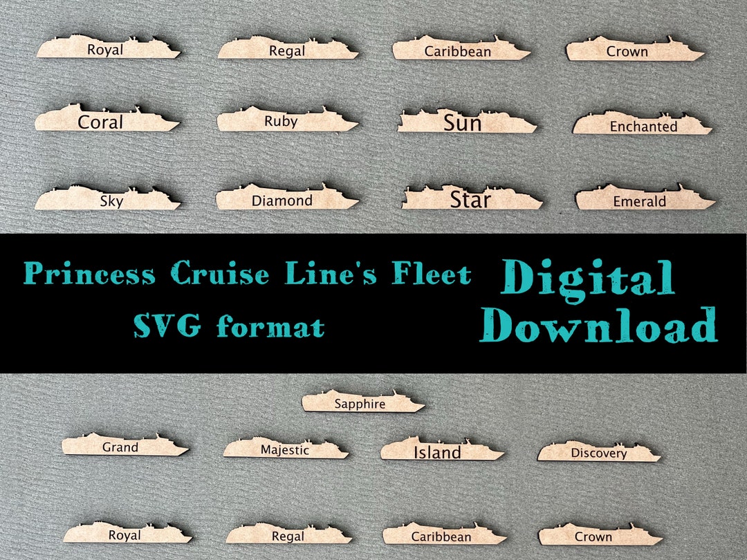 Princess Cruise Line's Fleet Silhouette Download Svg Commercial Use ...