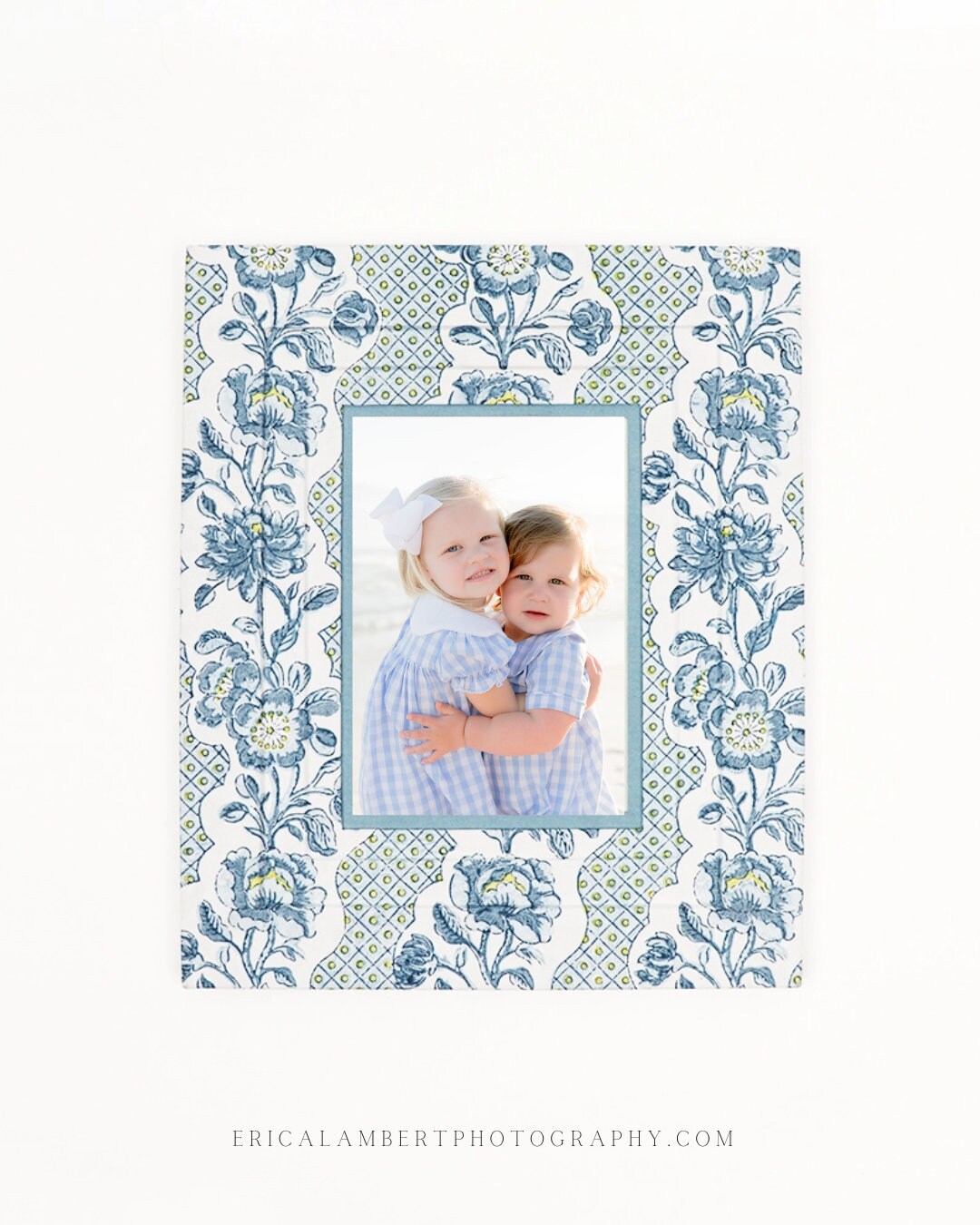 Grandmillennial Indigo Block Printed Wall Picture Frame - Blooming ...