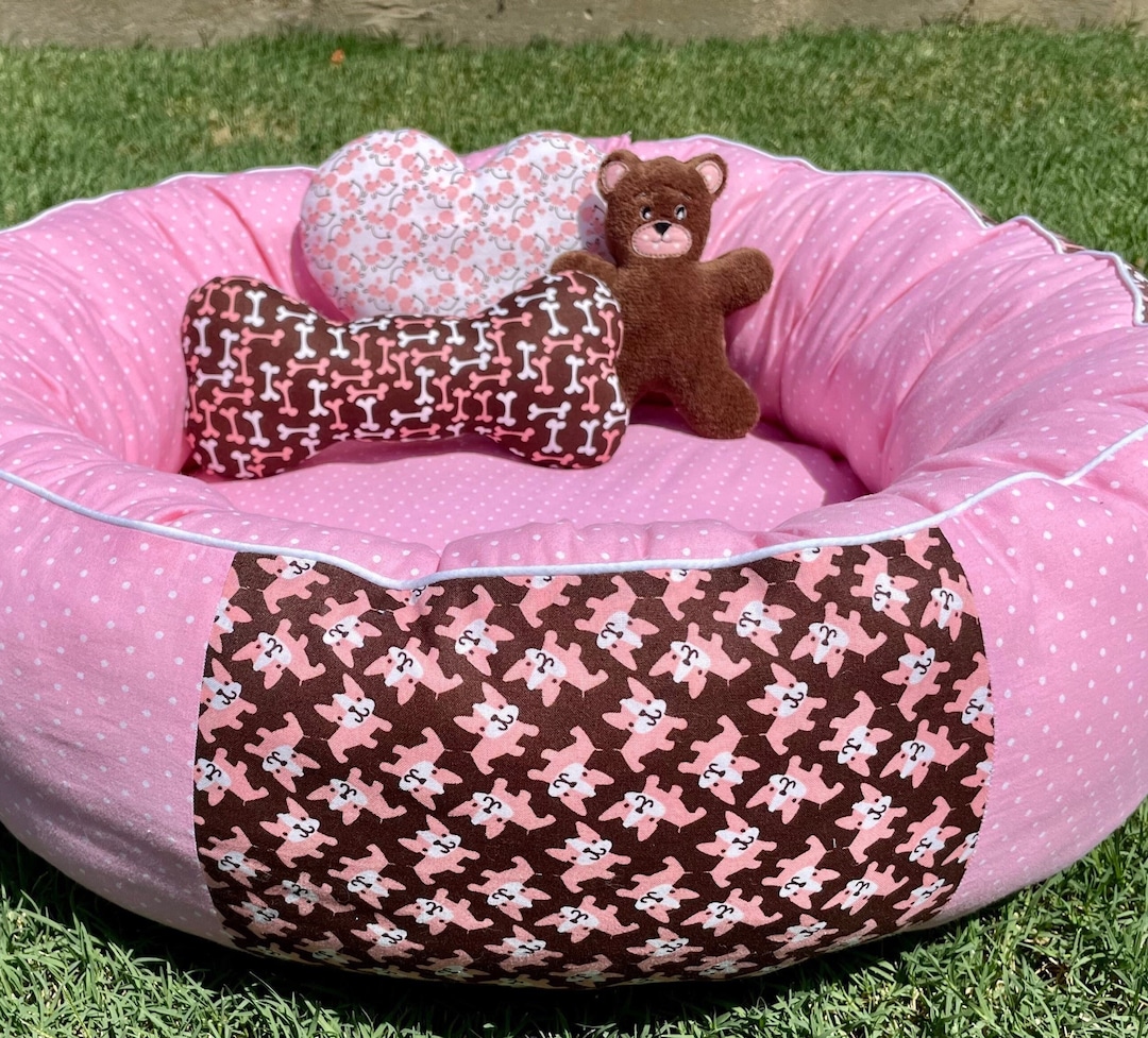 Round Frenchie / French Bulldog Dog Bed With Memory Foam Cushion - Etsy UK