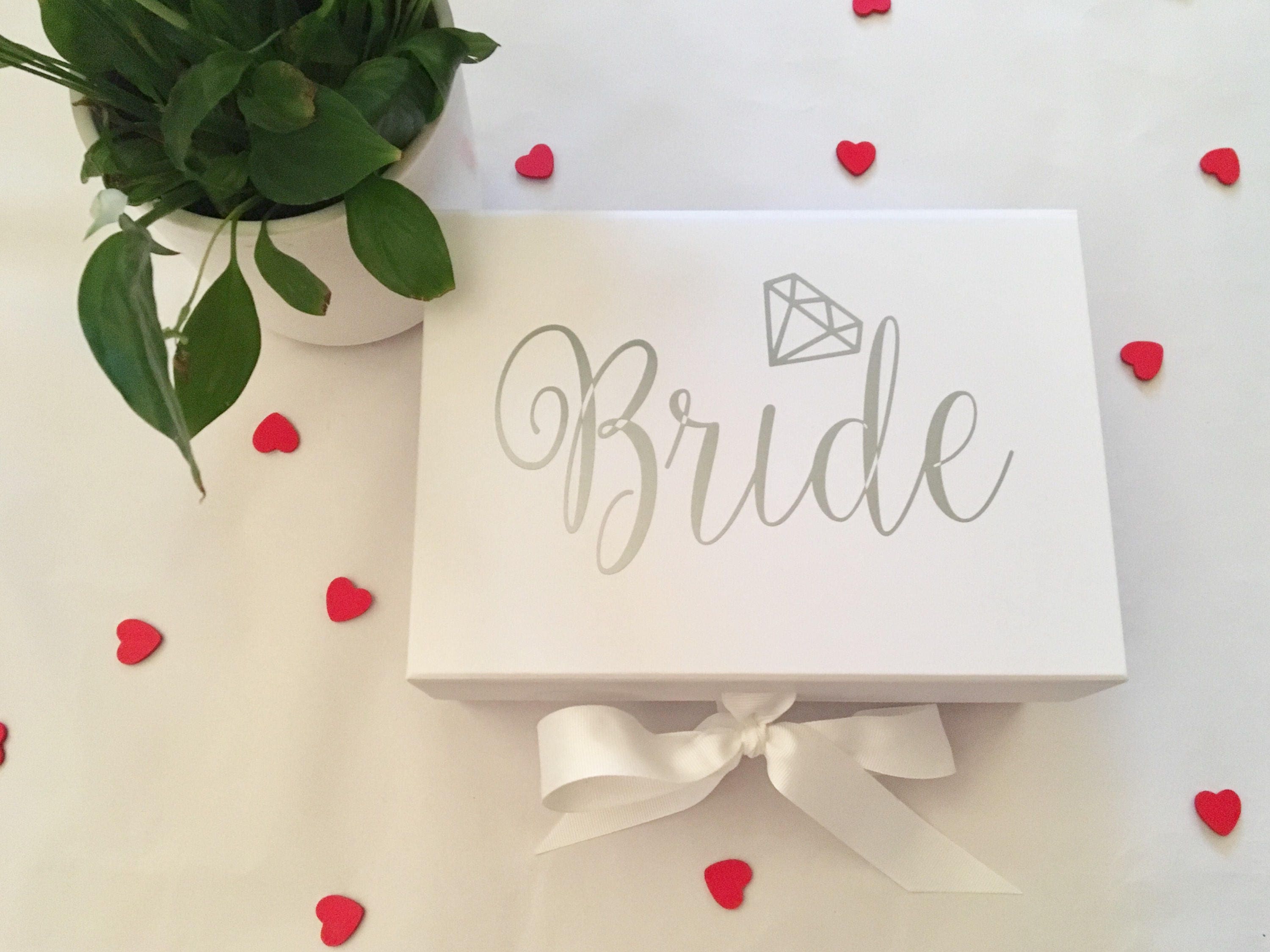 Bride Gift Box Wedding Day Keepsake Box 2 Sizes Deep White - Etsy
