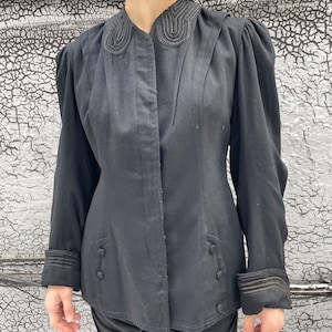 Edwardian or Victorian Jacket, Cording Design 0n the Collar and Sleeves ...