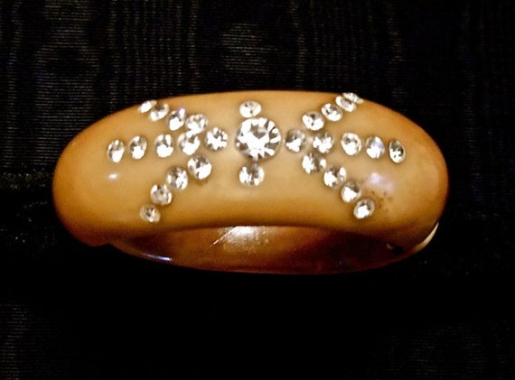 1940 Brown Bakelite with Rhinestone - Gem