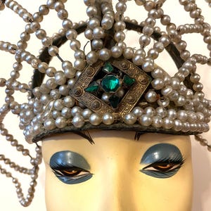 30s Rare Crown. Antique Glamorous Crown Set With Pearls, Interesting ...