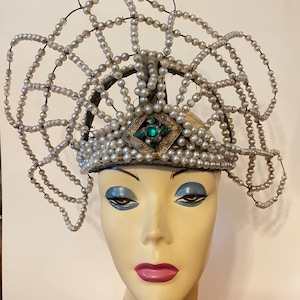 30s Rare Crown. Antique Glamorous Crown Set With Pearls, Interesting ...