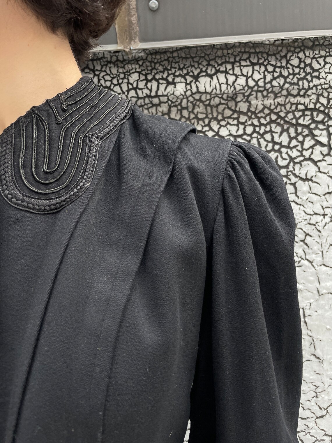 Edwardian or Victorian Jacket, Cording Design 0n the Collar and Sleeves ...