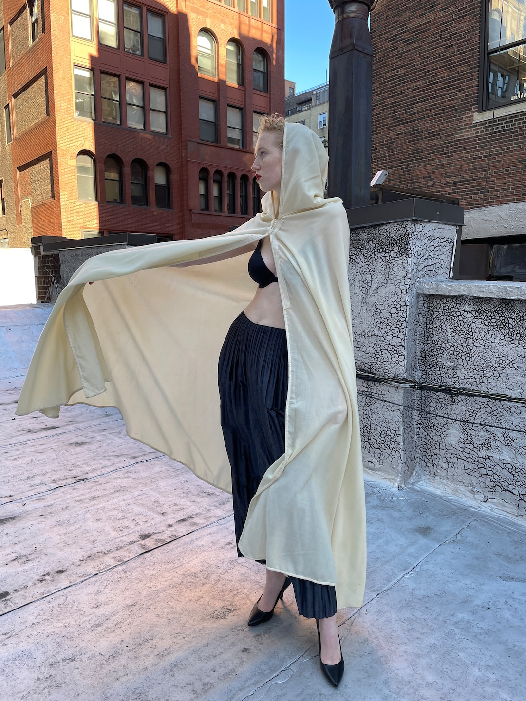 60s 70s Gorgeous Billowing Handmade Cream Color Wool Cape. Pointed ...