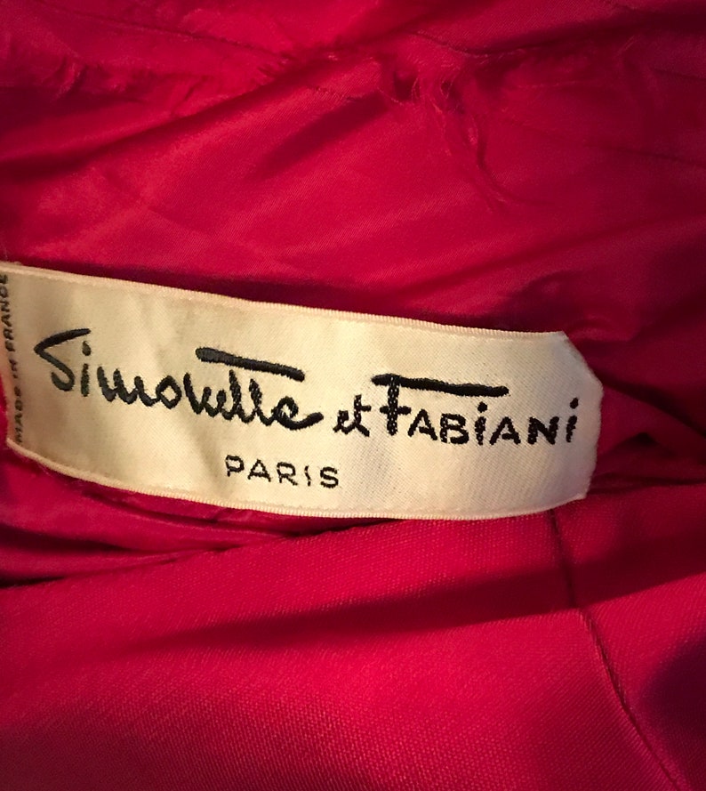 60s Rare Gown by Simonetta Et Fabiani. a Couture Fuchsia Gown With ...