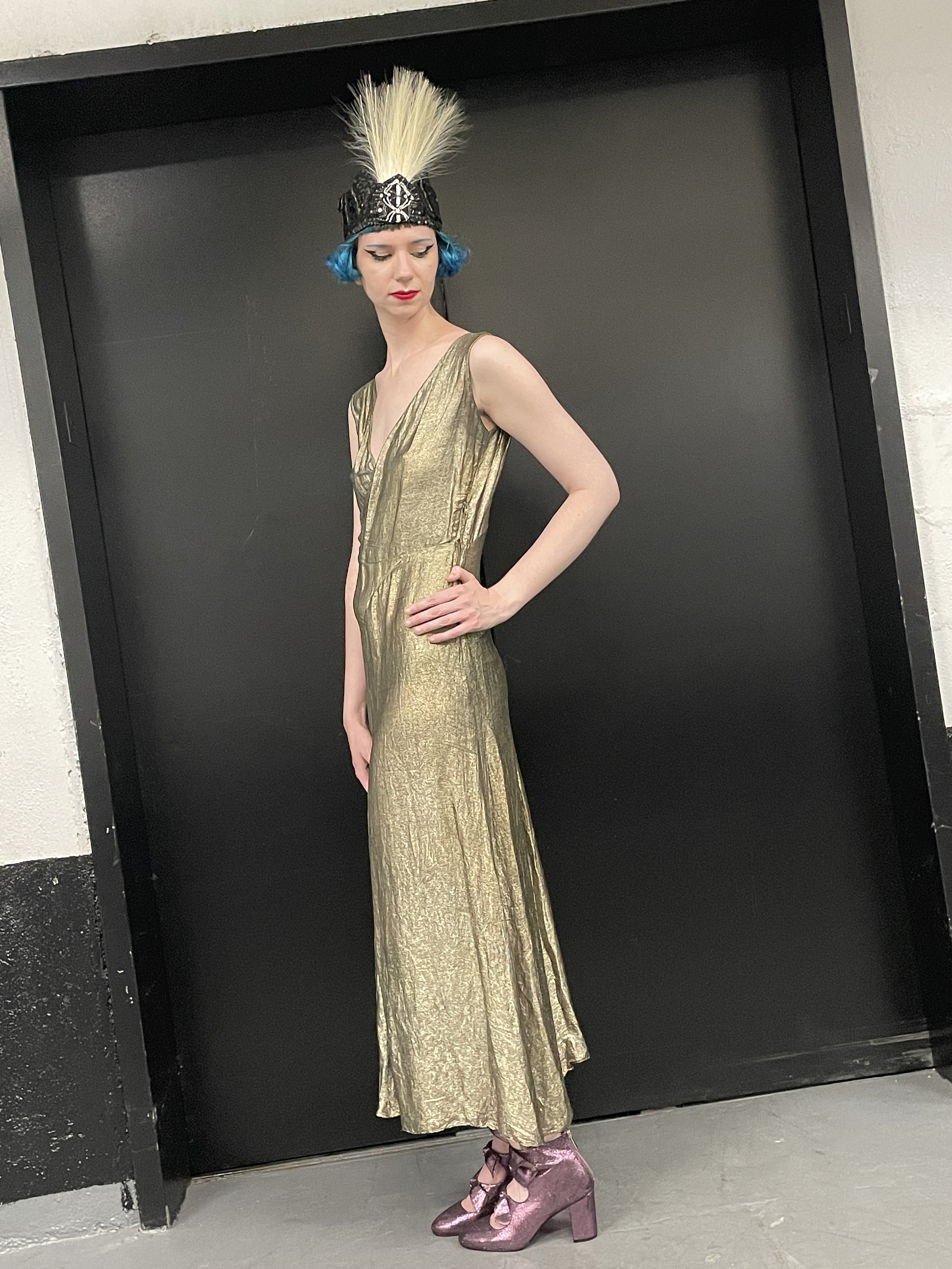 Gold Lame Dress American Apparel