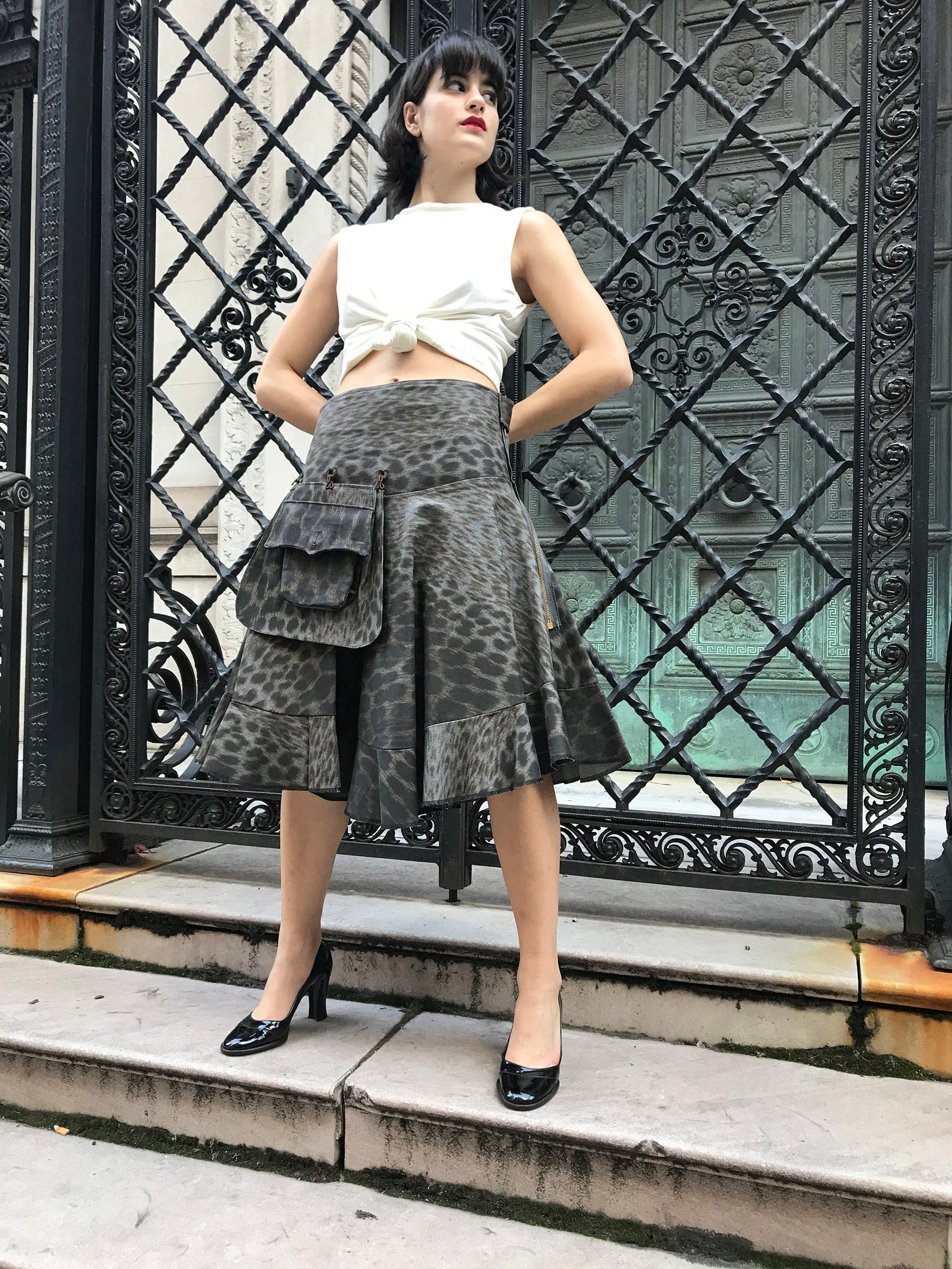 80s Joann Berman Skirt. Joann Berman Boy Krazi Leopard Print Gray Skirt ...