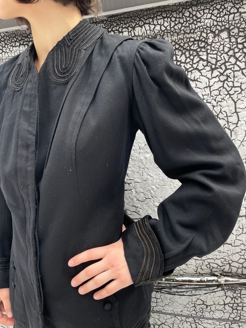 Edwardian or Victorian Jacket, Cording Design 0n the Collar and Sleeves ...
